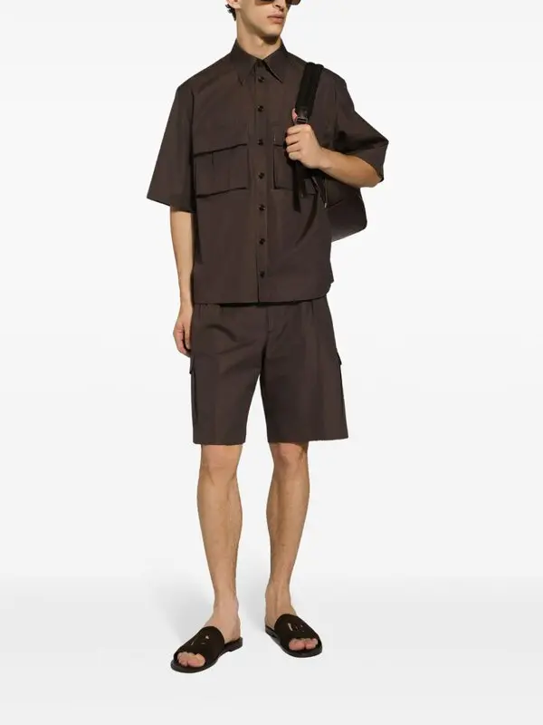 Dolce & Gabbana Straight-leg Cotton Cargo Shorts - Brown