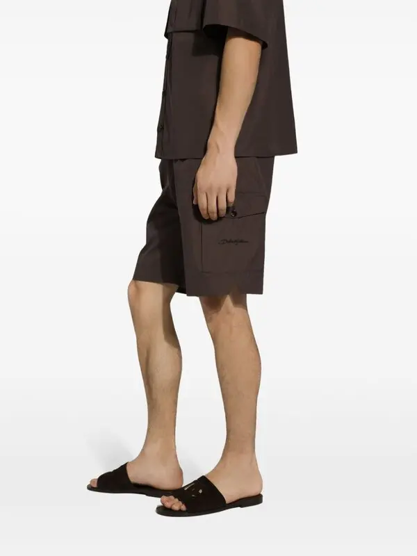 Dolce & Gabbana Straight-leg Cotton Cargo Shorts - Brown