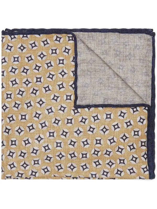 Brunello Cucinelli Geometric-pattern Pocket Square - Neutrals