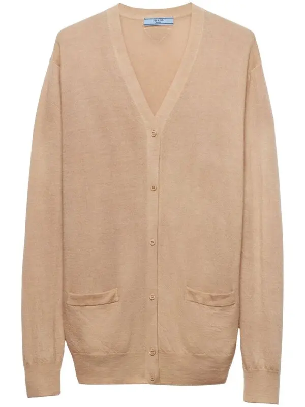 Prada Triangle-logo Cashmere Cardigan