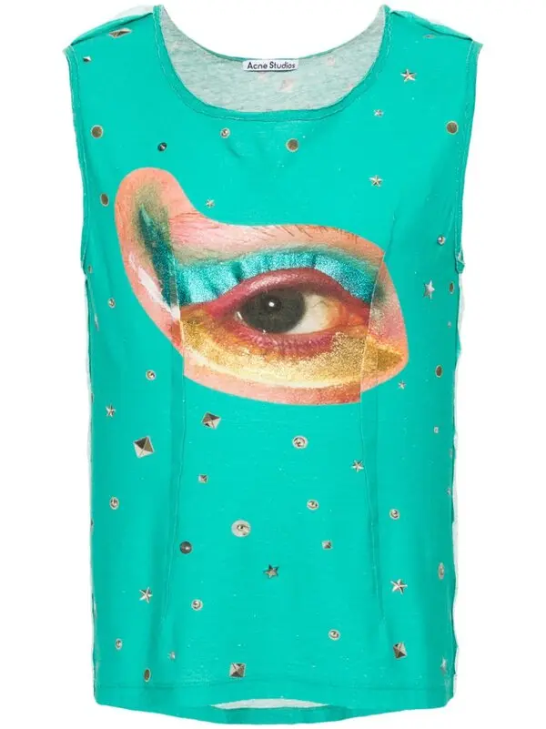 Acne Studios Eye-print Organic-cotton Vest