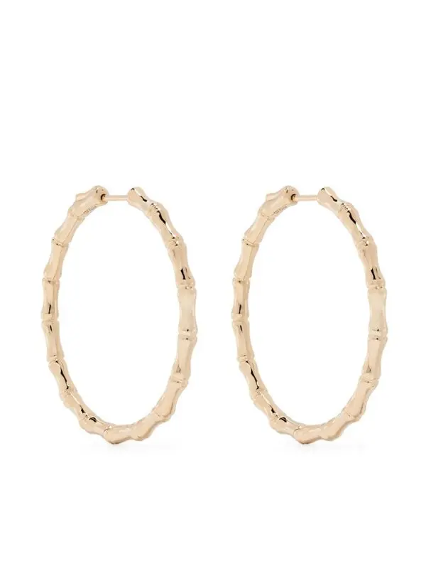ANITA KO 18kt Yellow Bamboo Hoop Earrings - Gold