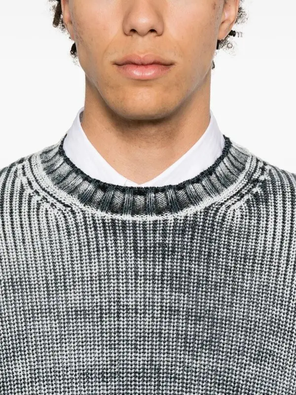 Acne Studios Acid-Print Chunky-Knit Jumper In White - 41% Off 