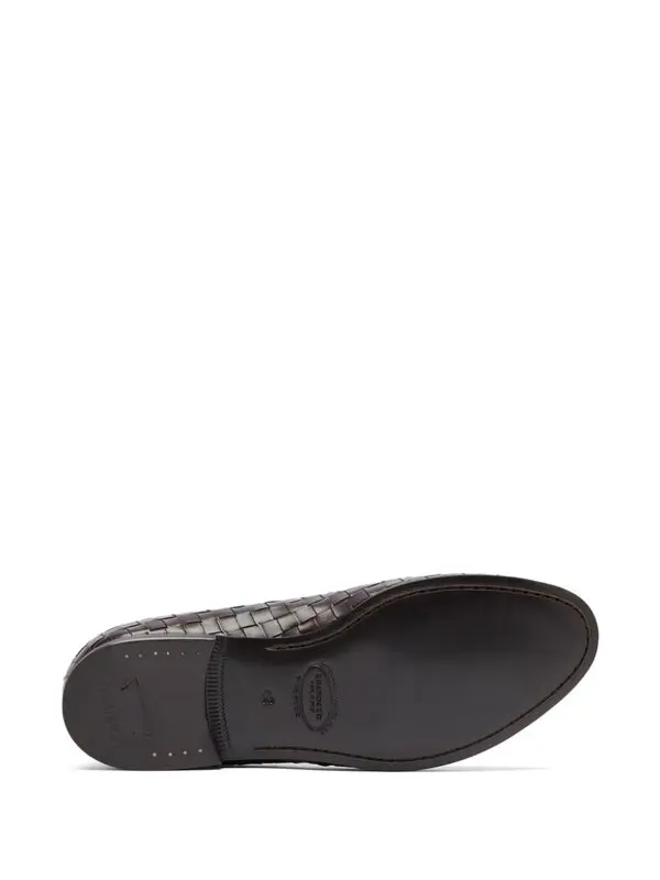 SCAROSSO Vittorio Interwoven Leather Loafers - Brown