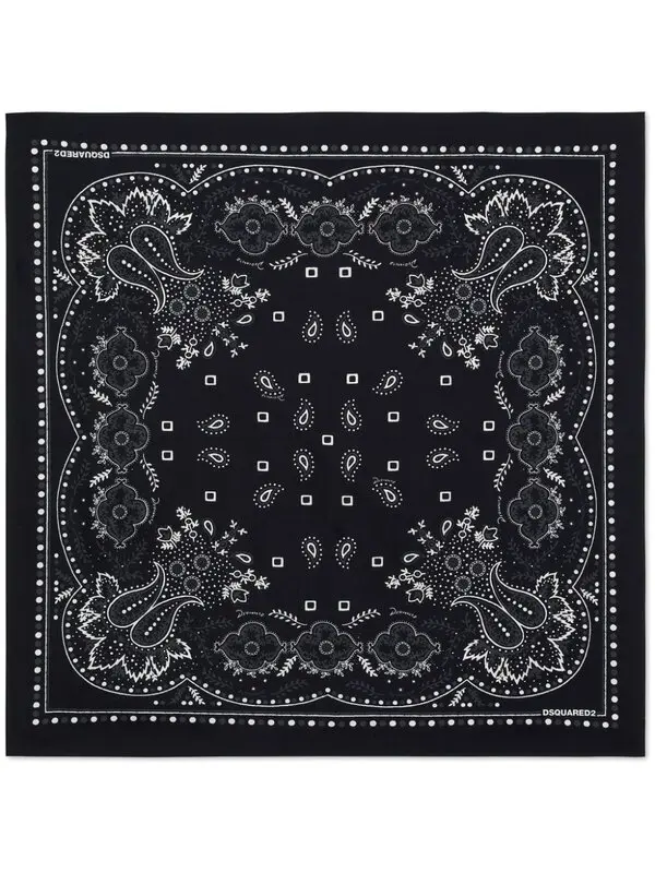 Dsquared2 Bandana-print Silk Scarf - Black