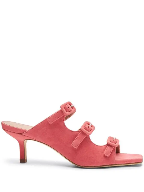 SCAROSSO Manuela 60mm Suede Sandals - Pink