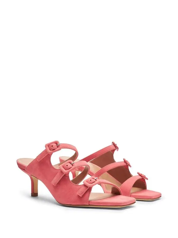 SCAROSSO Manuela 60mm Suede Sandals - Pink