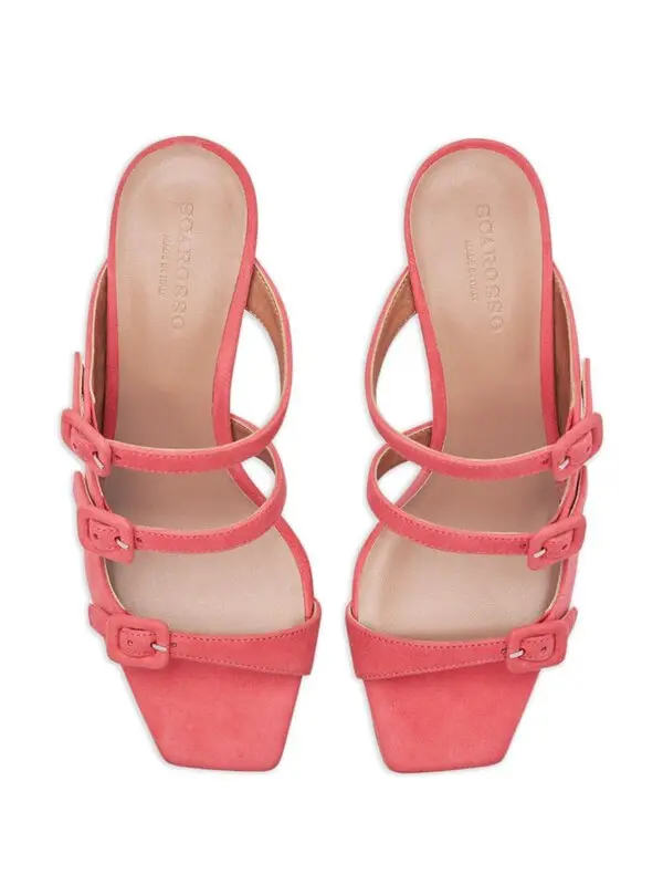 SCAROSSO Manuela 60mm Suede Sandals - Pink