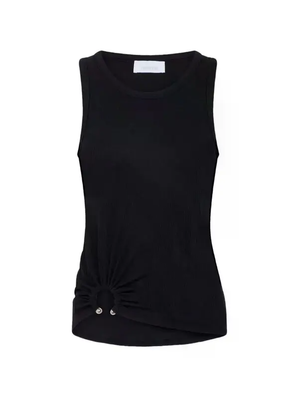 Rabanne Asymmetric Gathered-detail Tank Top - Black