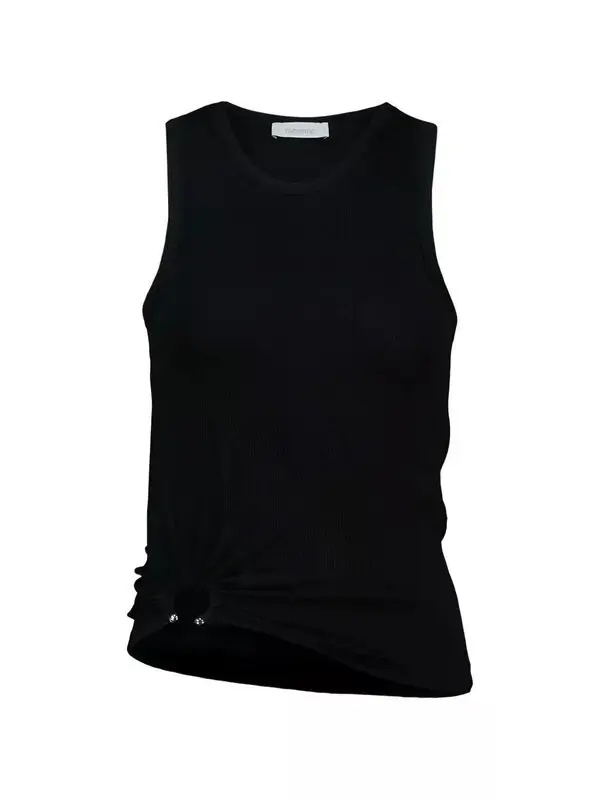 Rabanne Asymmetric Gathered-detail Tank Top - Black