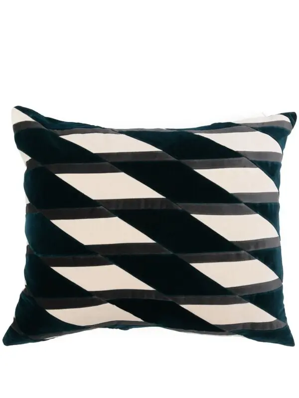 CHRISTINA LUNDSTEEN Layla Geometric-print Velvet Cushion - Blue