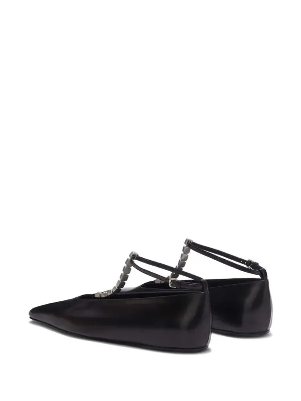 JIL SANDER Crystal-embellished Ballerina Shoes - Black