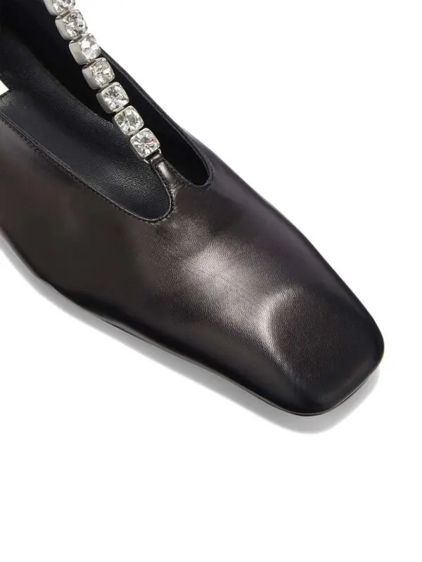 JIL SANDER Crystal-embellished Ballerina Shoes - Black