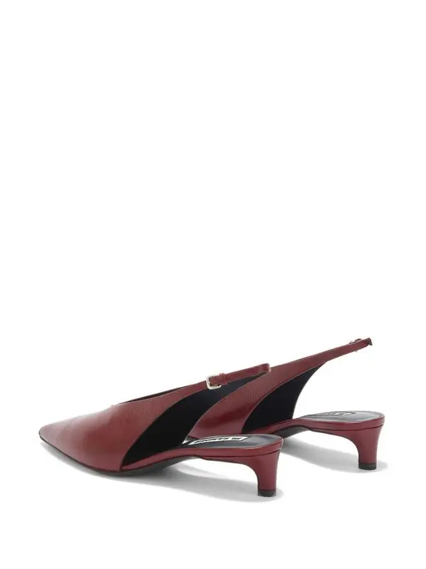 JIL SANDER 45mm Slingback Leather Pumps - Red
