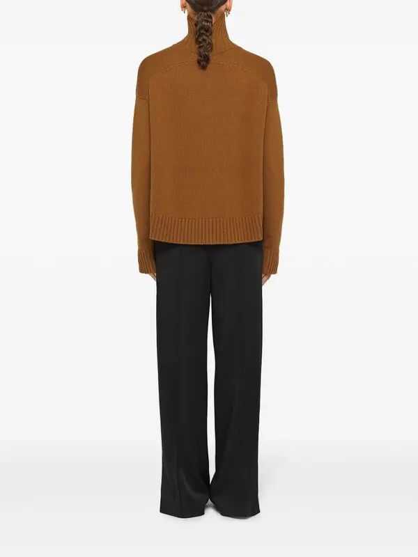 JIL SANDER Funnel-neck Jumper - Brown