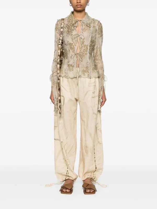 Acne Studios Floral Print Semi-sheer Shirt