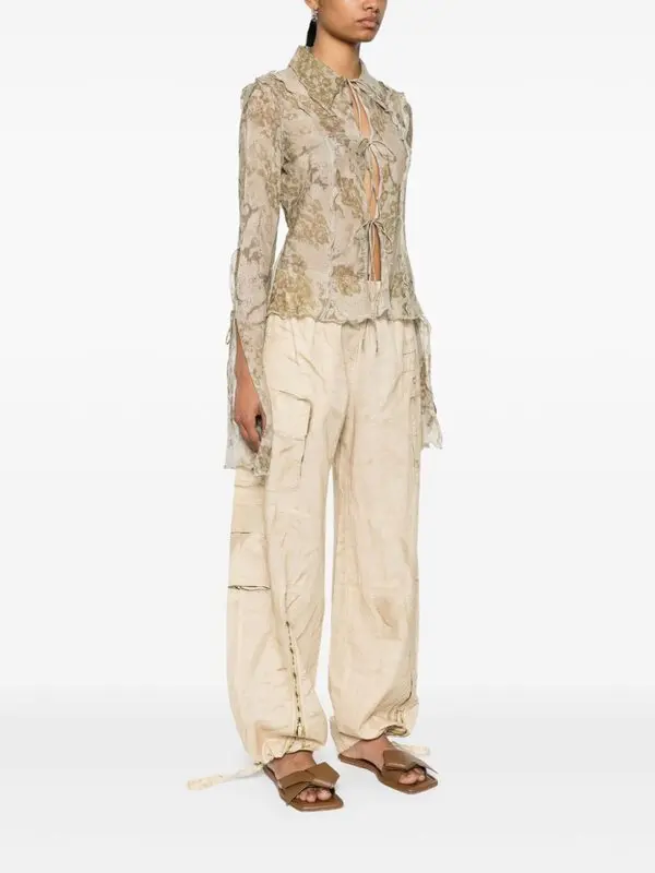 Acne Studios Floral Print Semi-sheer Shirt