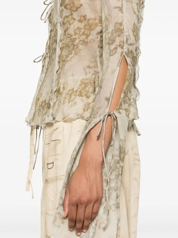 Acne Studios Floral Print Semi-sheer Shirt