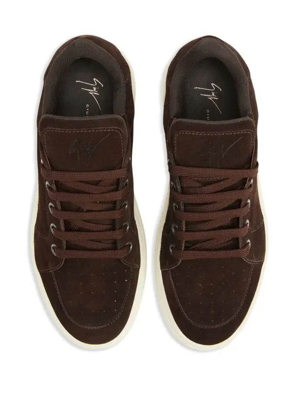 GIUSEPPE ZANOTTI Lace-up Low-top Sneakers - Brown