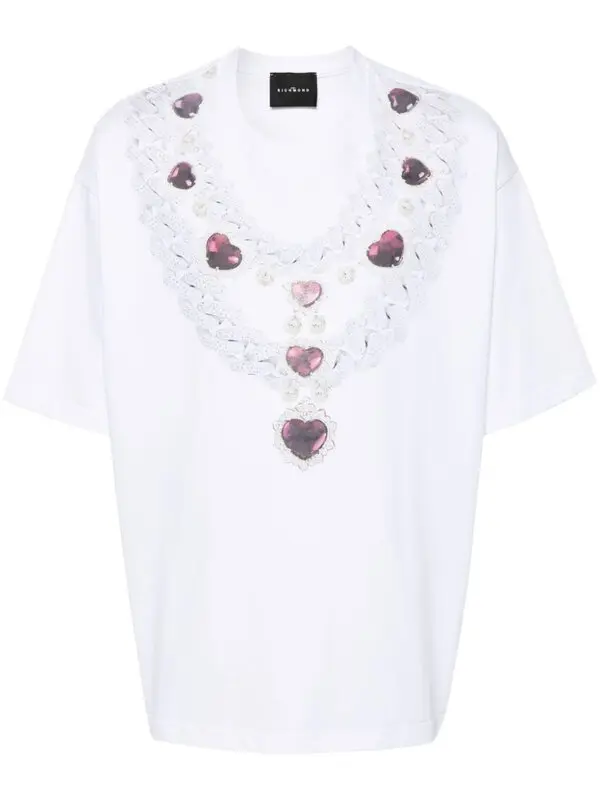 John Richmond Necklace-print Cotton T-shirt