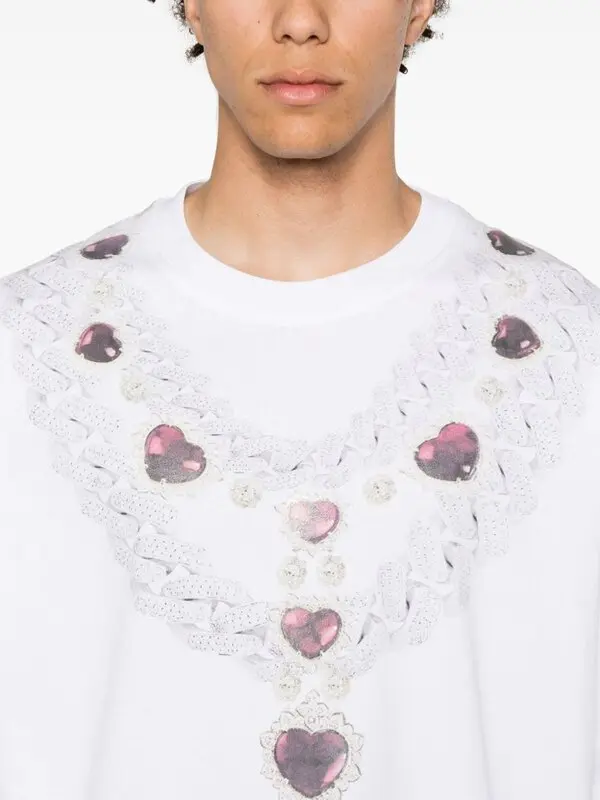 John Richmond Necklace-print Cotton T-shirt