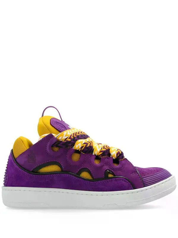 LANVIN Curb Panelled Sneakers - Purple