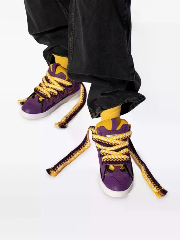 LANVIN Curb Panelled Sneakers - Purple