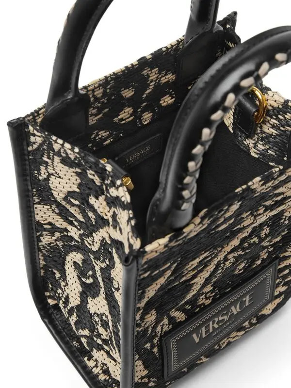 Versace Mini Barocco Athena Tote Bag - Black
