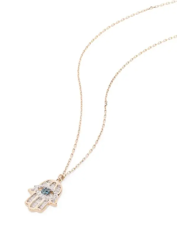 Adina Reyter 14kt Yellow Hamsa Diamond Pendant Necklace