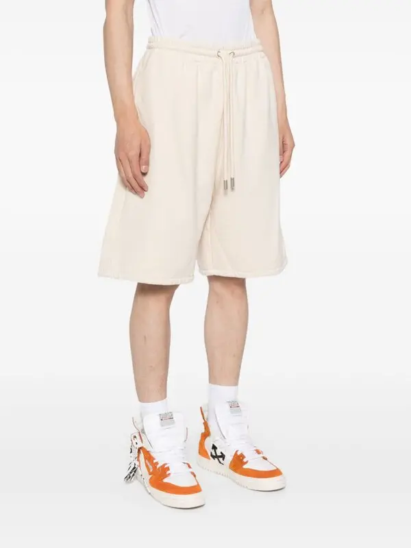Off-White Diag-stripe Cotton Track Shorts - Neutrals