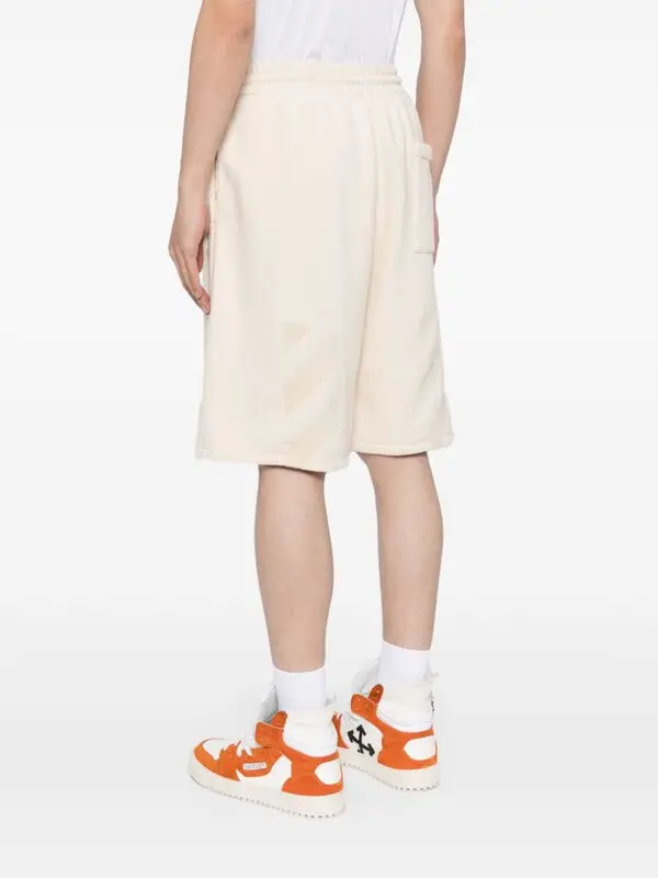 Off-White Diag-stripe Cotton Track Shorts - Neutrals