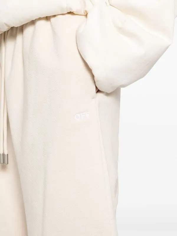 Off-White Diag-stripe Cotton Track Shorts - Neutrals