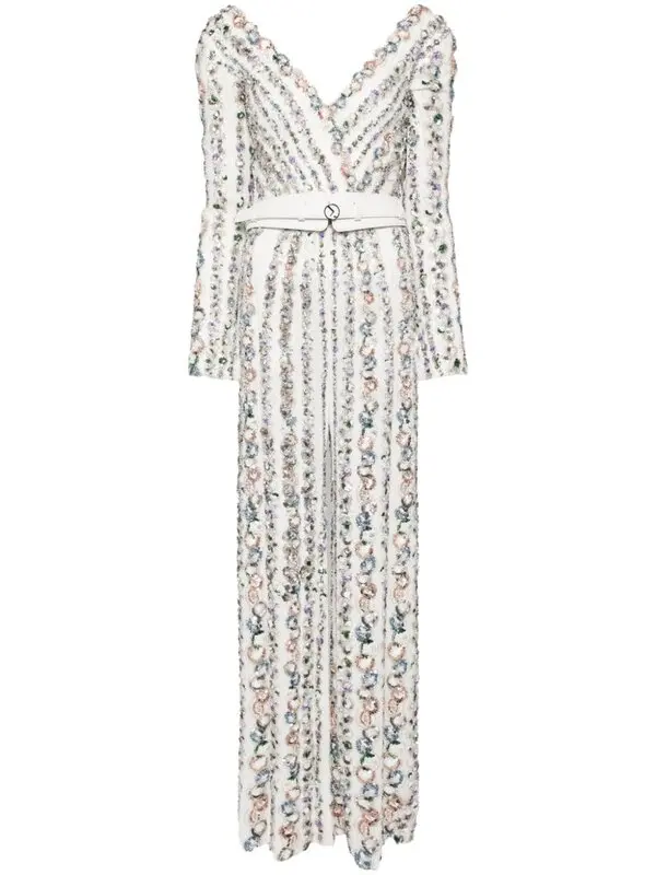 SAIID KOBEISY Embellished Jumpsuit - White
