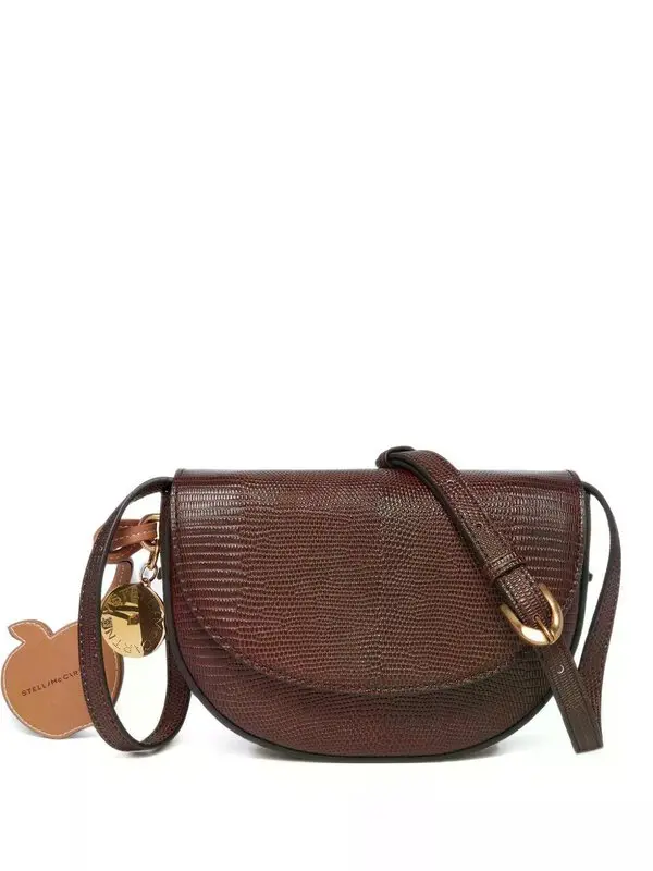 Stella McCartney Frayme Embossed Shoulder Bag - Brown