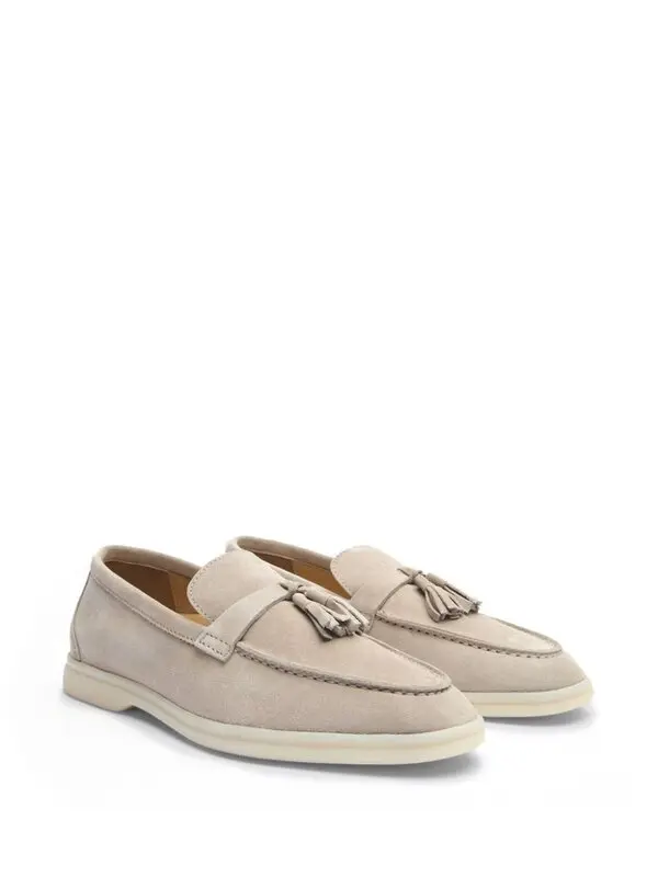 SCAROSSO Leandra Calf-leather Loafers - Neutrals