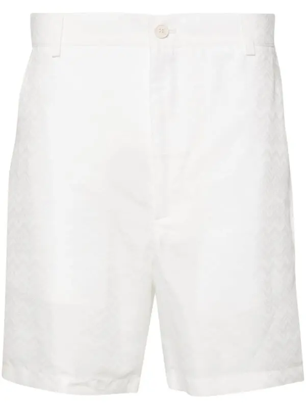 Missoni Zigzag-jacquard Bermuda Shorts - White