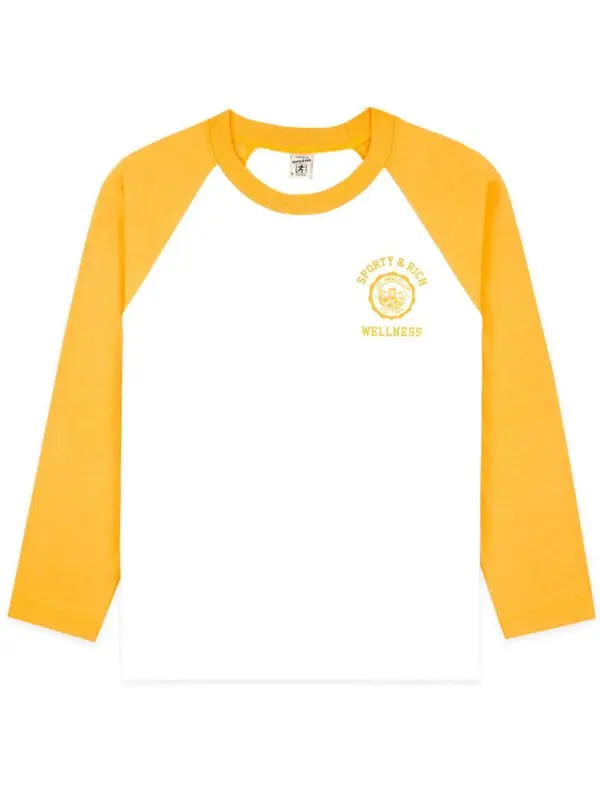 SPORTY & RICH Emblem Baseball T-shirt - White