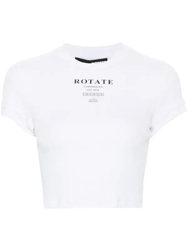 ROTATE BY BIRGER CHRISTENSEN Ribbed Crop Top - White