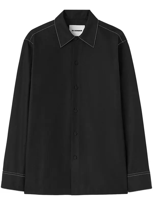 JIL SANDER Long-sleeve Contrast-stitching Shirt