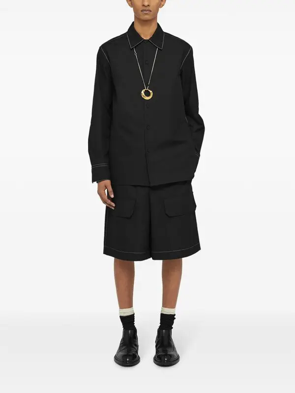 JIL SANDER Long-sleeve Contrast-stitching Shirt