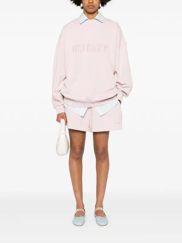 ROTATE BY BIRGER CHRISTENSEN Logo-embroidered Track Shorts