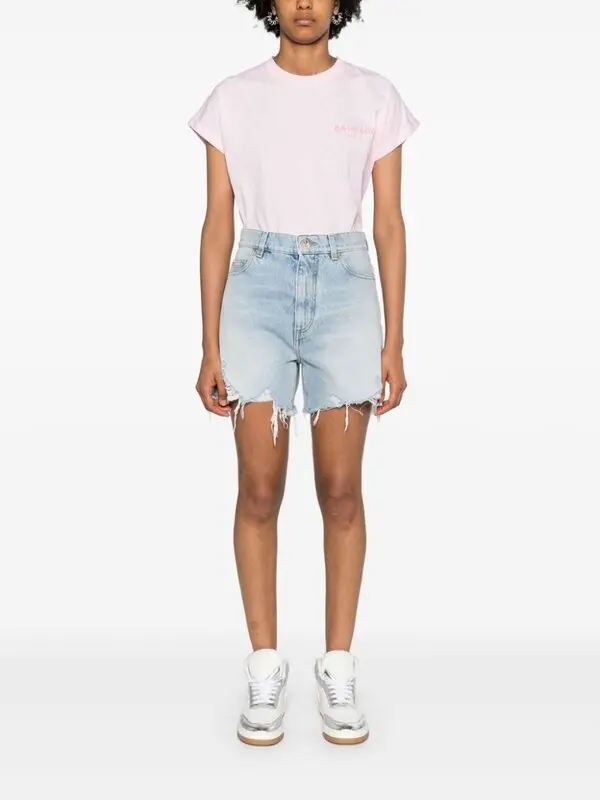 Balmain High-rise Denim Shorts
