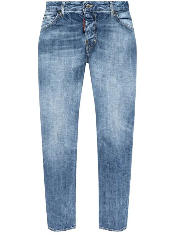 Dsquared2 Logo-patch Cropped Jeans - Blue