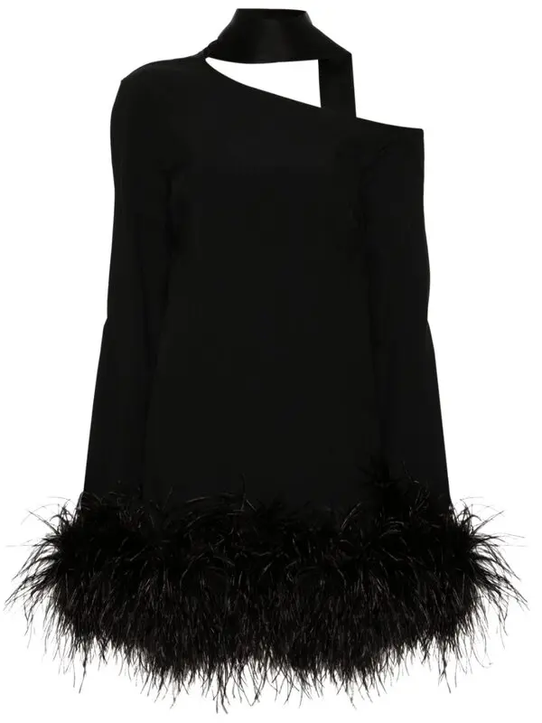TALLER MARMO Adige Feather-trim Mini Dress