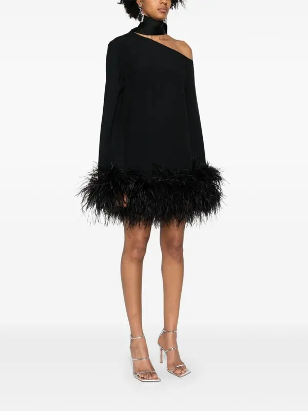 TALLER MARMO Adige Feather-trim Mini Dress