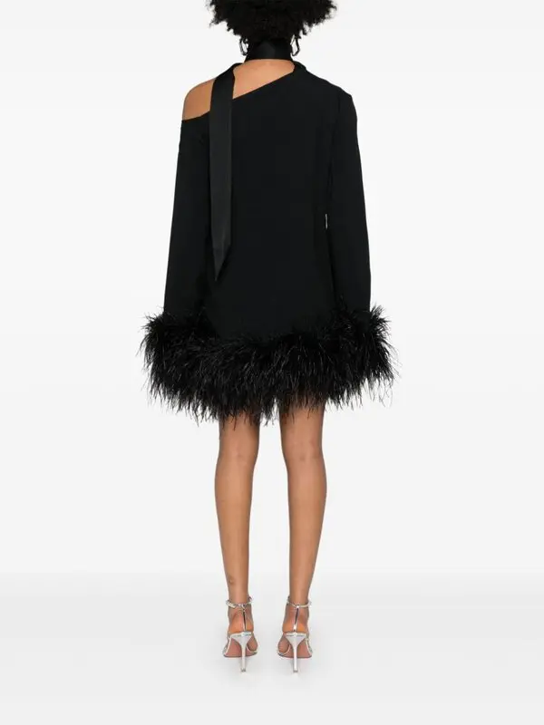 TALLER MARMO Adige Feather-trim Mini Dress