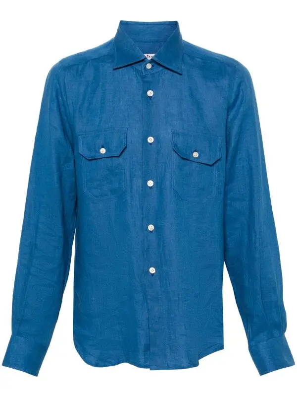 Kiton Classic-collar Linen Shirt