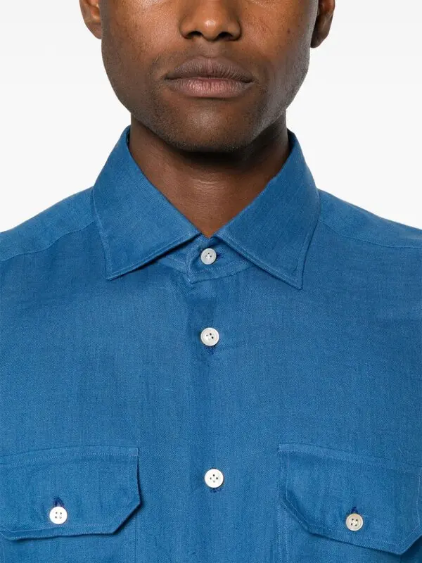 Kiton Classic-collar Linen Shirt