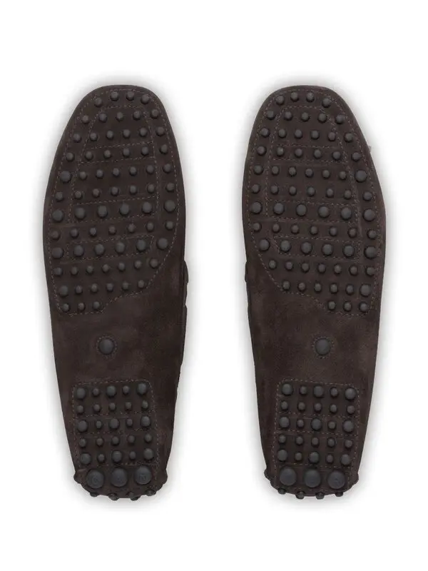 Car Shoe Tassel Suede Driving Shoes - Brown