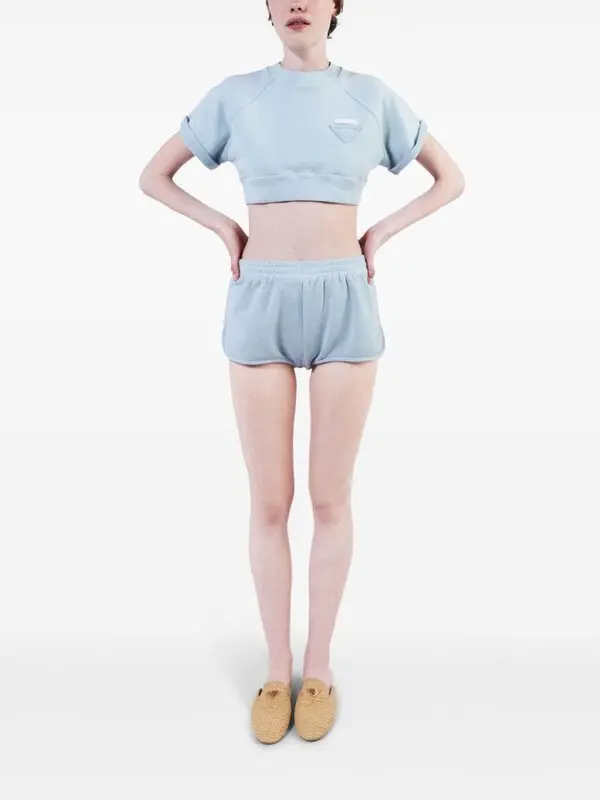 Prada Logo-patch Fleece Shorts